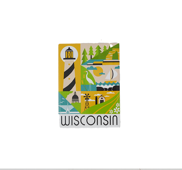 Wisconsin Rectangle Magnet - WiscoBoxes